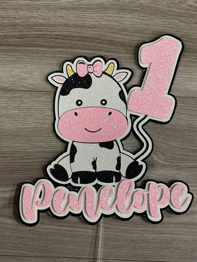 Cow Birthday Cake Topper - Etsy