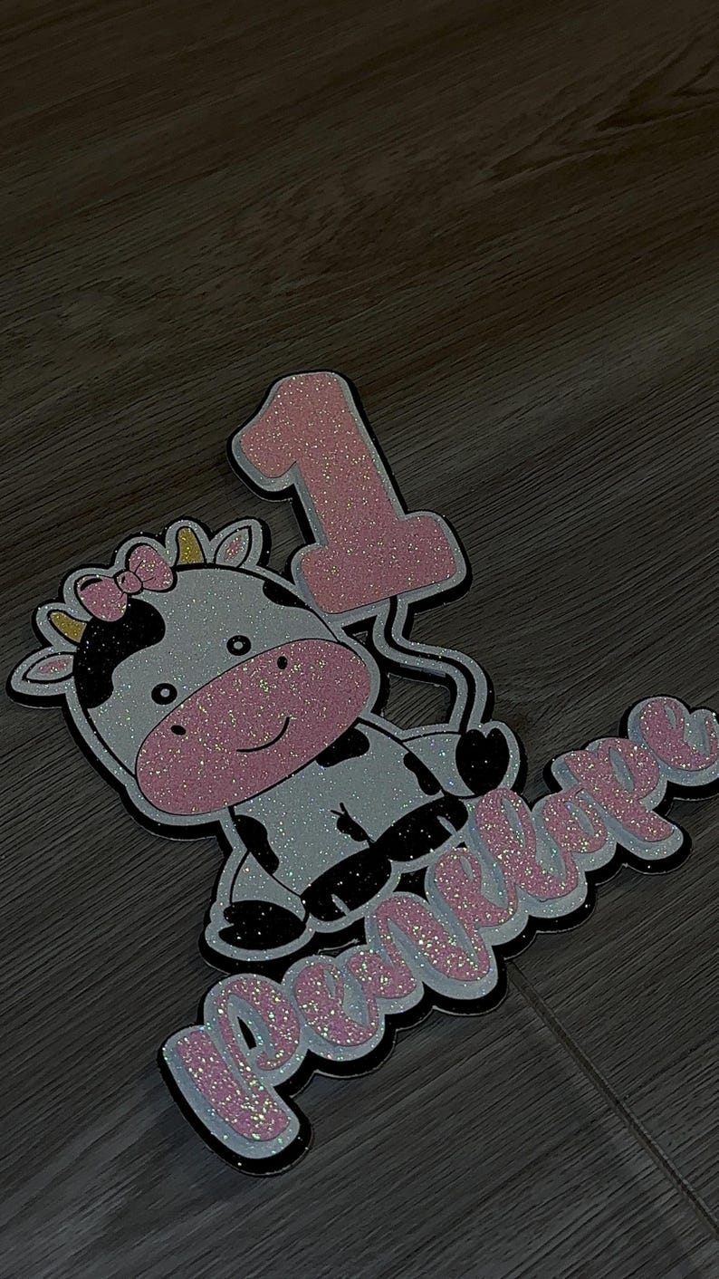 Cow Birthday Cake Topper - Etsy