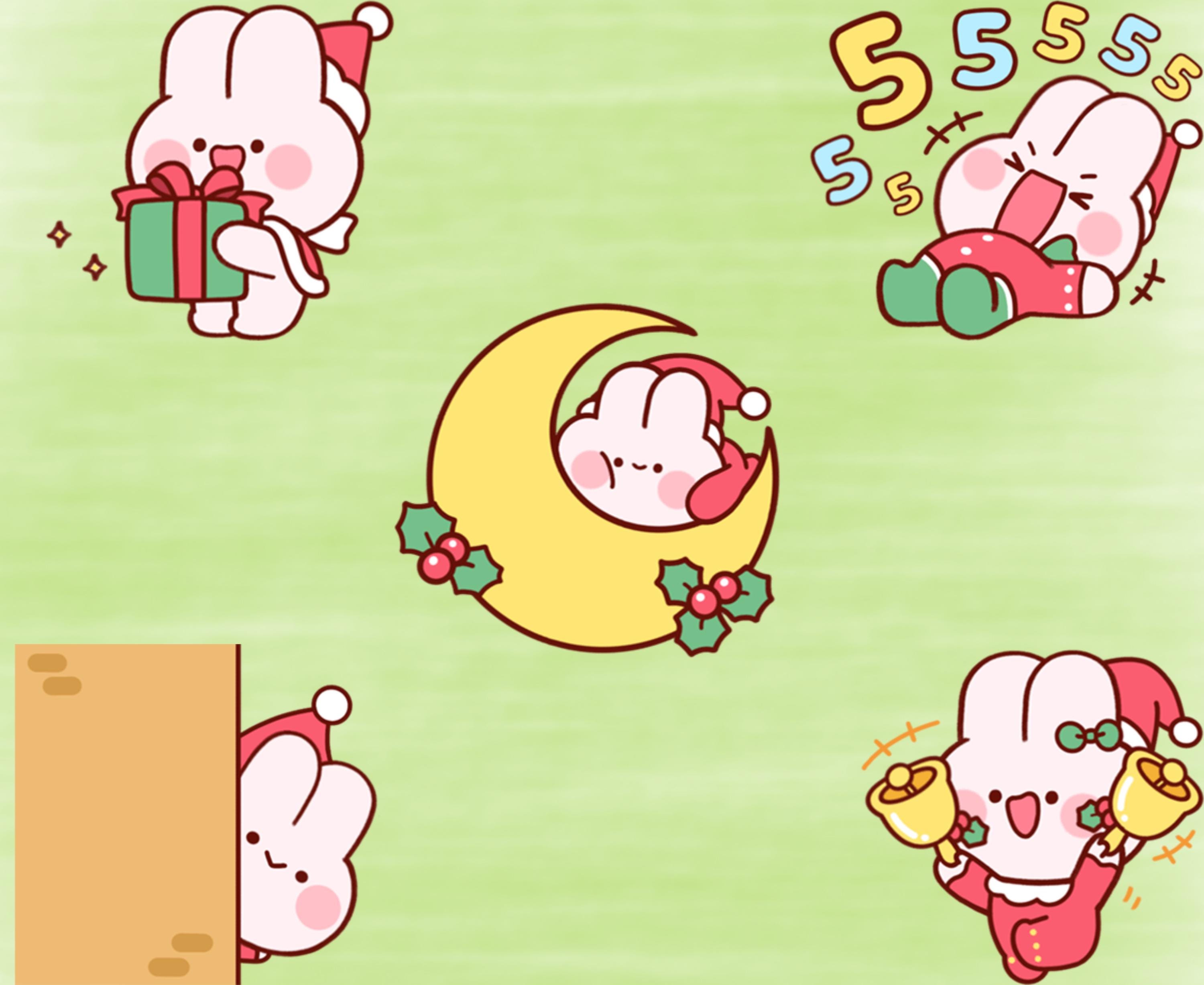 Christmas Bunny Clipart, PNG Clip Art Graphics, Printable Art, Instant ...