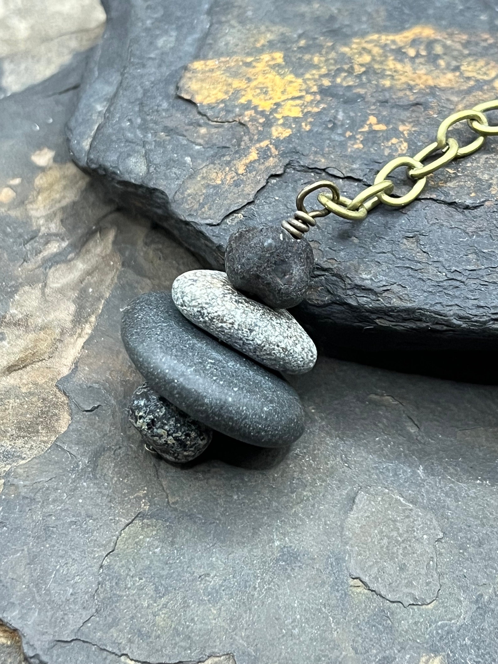 Stone Carn, Pendants, Y Necklace, Natural Rock, Scottish Gaelic, Boho ...