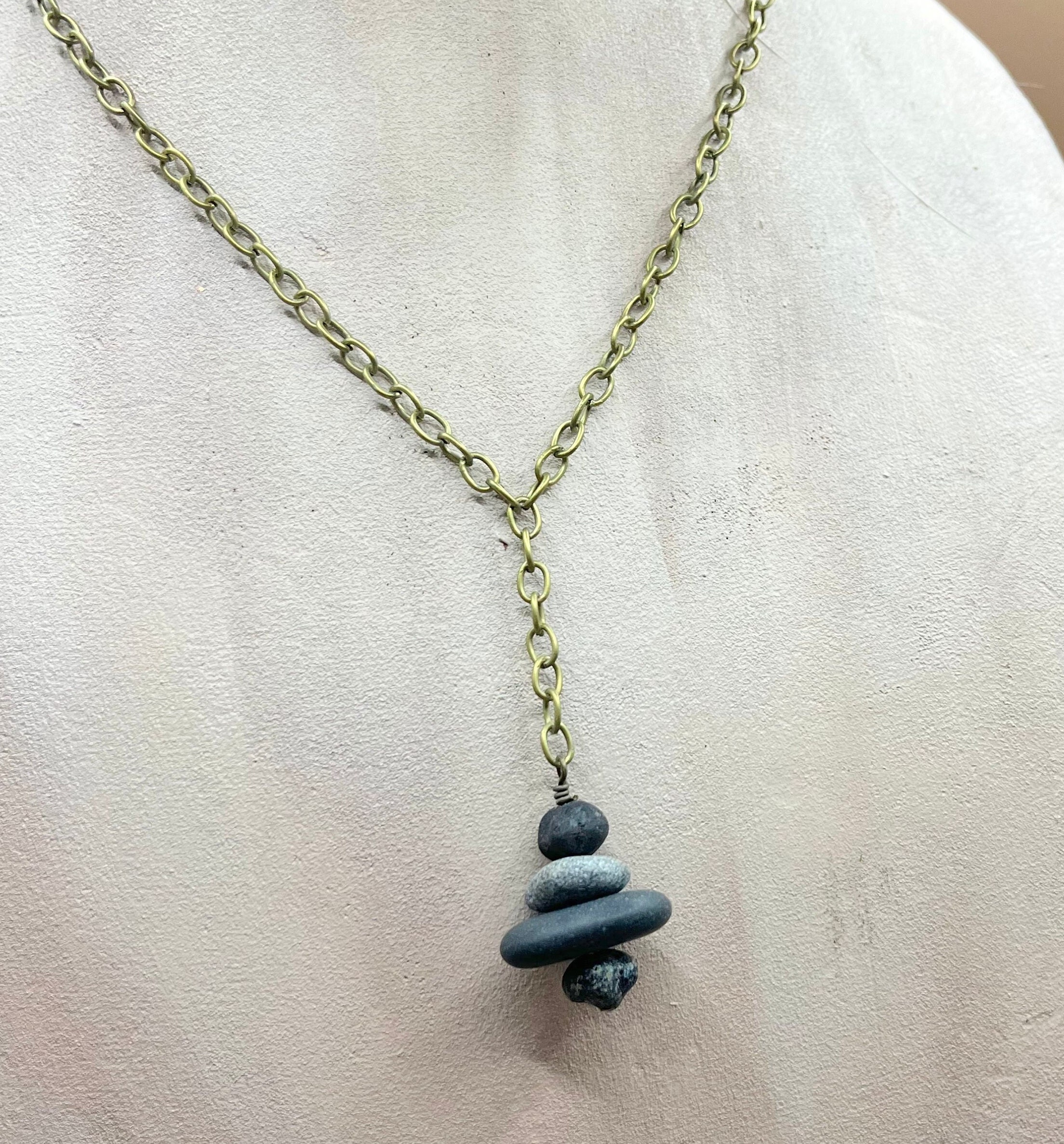 Stone Carn, Pendants, Y Necklace, Natural Rock, Scottish Gaelic, Boho ...