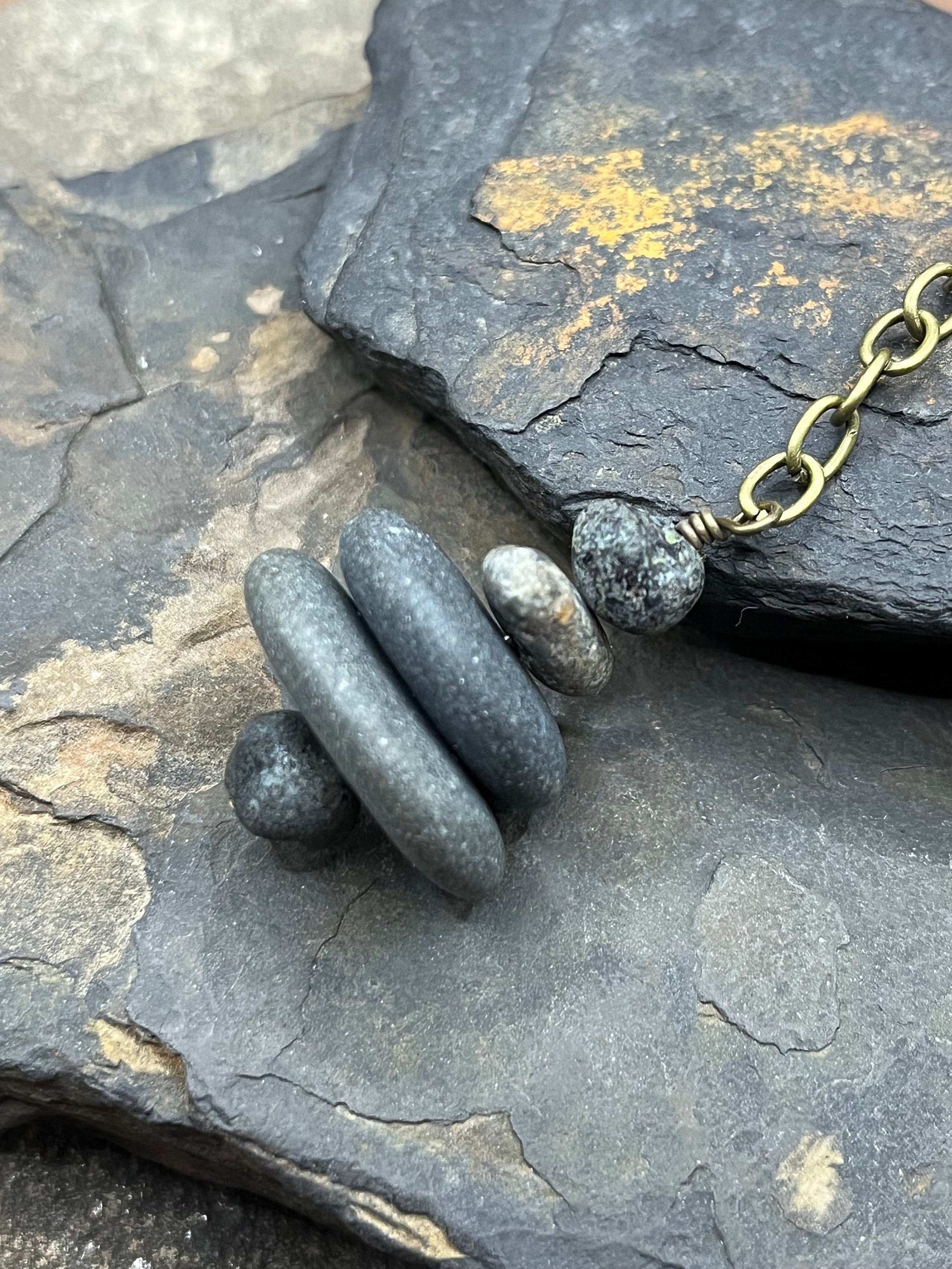 Stone Carn, Pendants, Y Necklace, Natural Rock, Scottish Gaelic, Boho ...