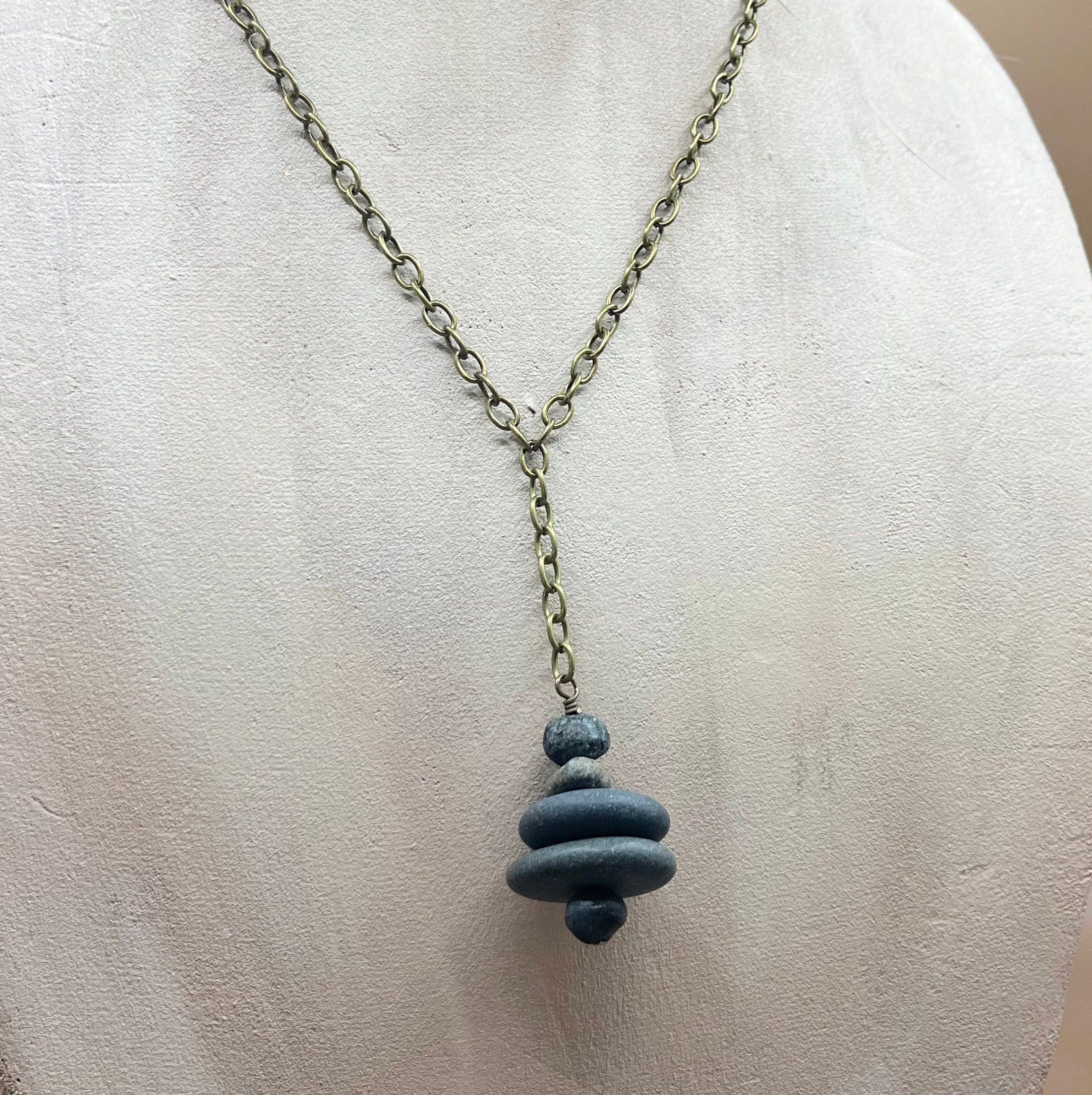 Stone Carn, Pendants, Y Necklace, Natural Rock, Scottish Gaelic, Boho ...