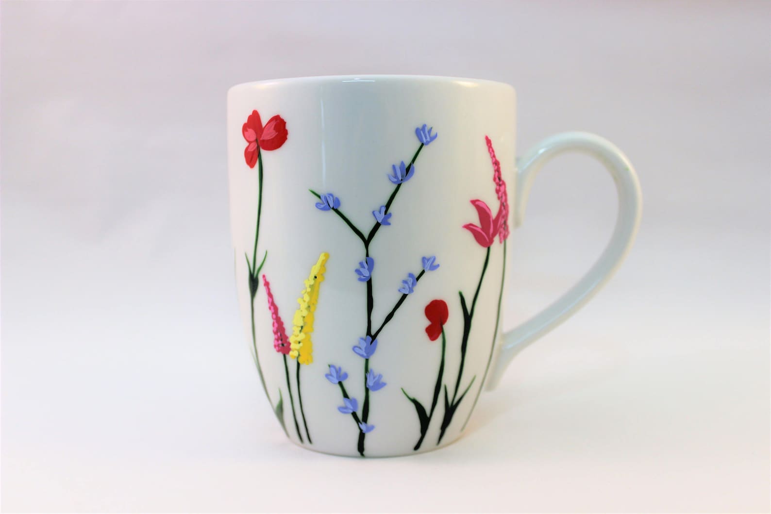 Painted Coffee Mug With Wild Flowers Floral Coffee Mug - Etsy