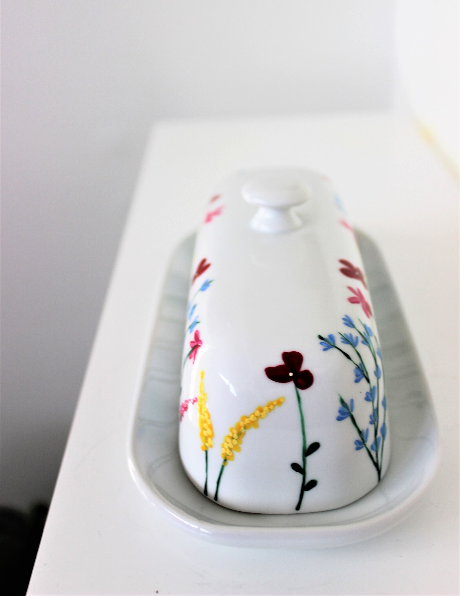 Hand Painted Butter Dish With Wild Flowers House Warming Gift - Etsy