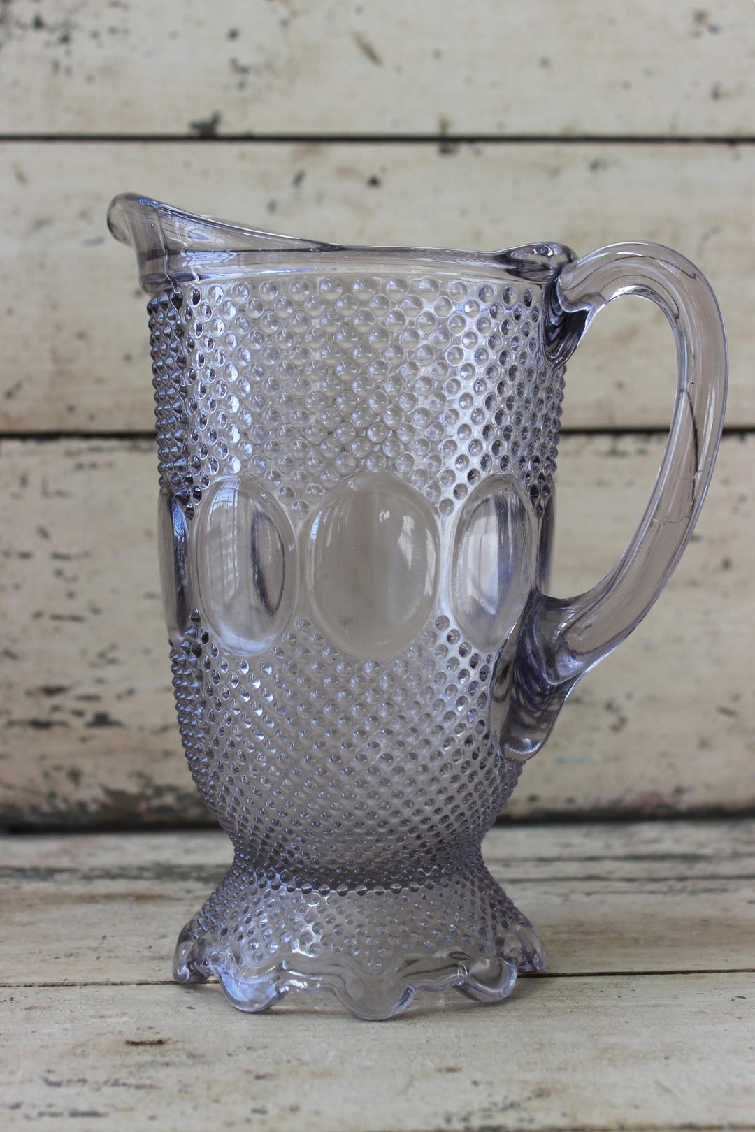 Antique EAPG Glass Pitcher: Kokomo Dew and Raindrop Design - Etsy