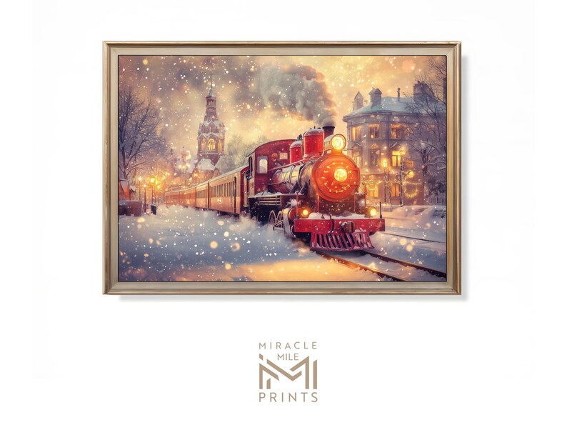 Vintage Christmas Train Winter Scene H 580 - Etsy