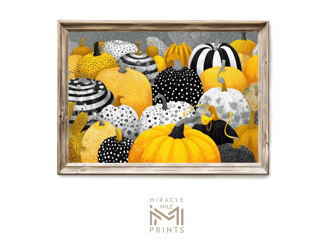 Whimsical Fall Pumpkin Patch Wall Art, Rustic Autumn Print H 513 - Etsy