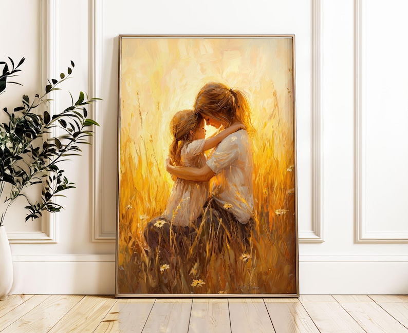 Mother and Child Wildflower Nursery Wall Art - Etsy