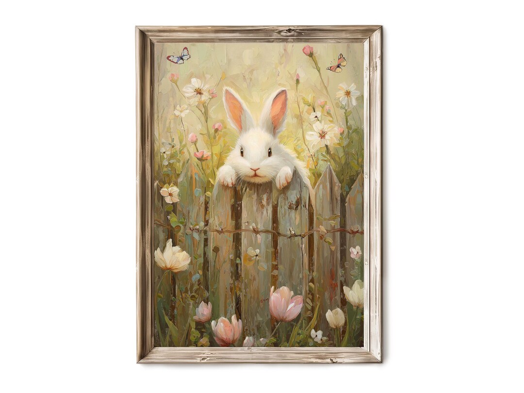 Easter Spring Bunny Print, Woodland Wall Art Printable, Spring Nursery ...