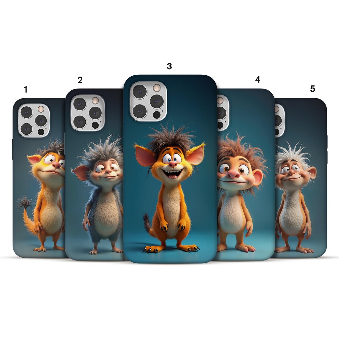 Adorable Monsters on Blue Background Phone Case – Stylish Protective ...