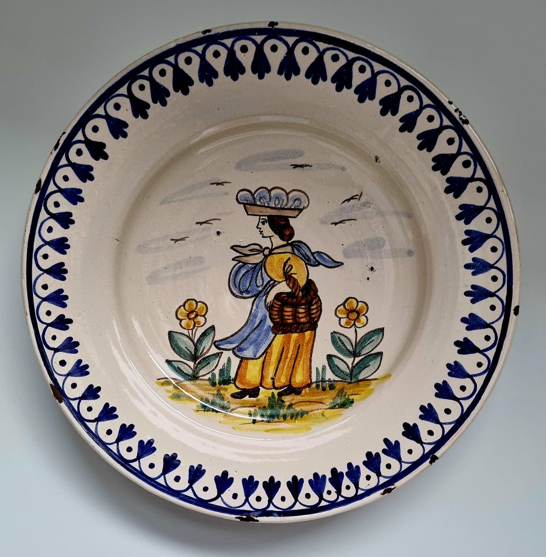 Traditional Large Decorative Plate Depicting Rural Scene - Etsy