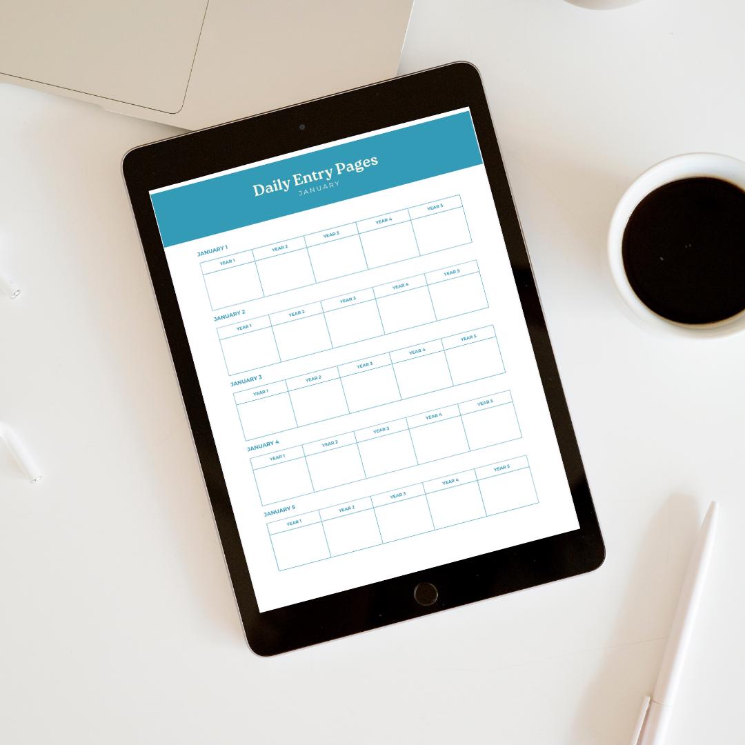 Editable and Printable Five-year Journal | Daily Reflections PDF ...