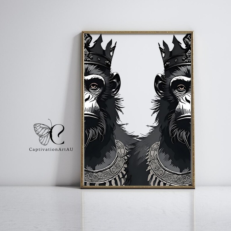 Monkey King Two-face Wall Art | Sun Wukong Printable Decor | Masculine ...