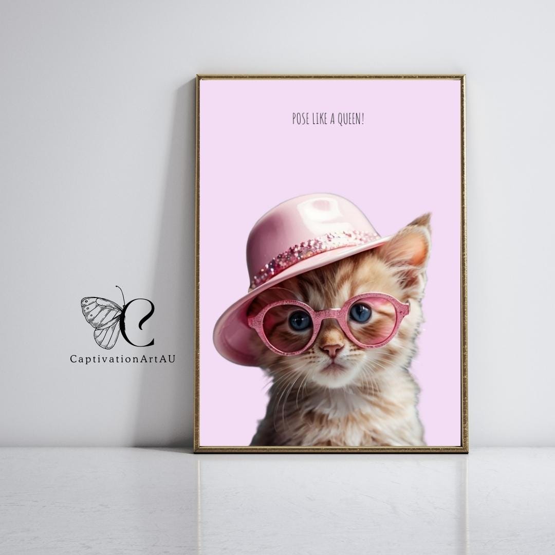 Dopamine Cat Pose Like A Queen Wall Art Printable Wall Art Download for ...