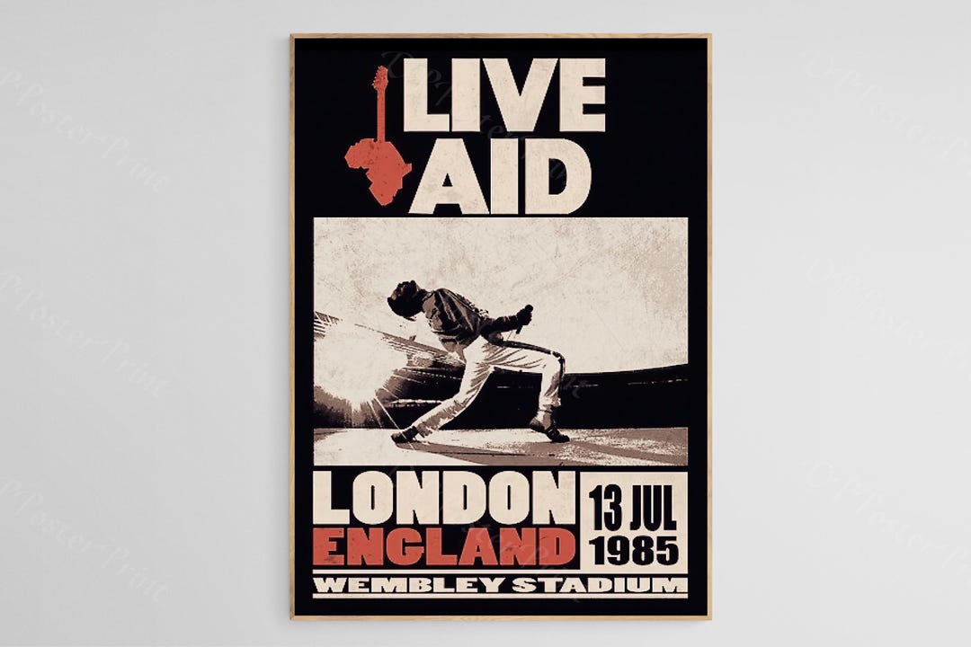 Live Aid Poster, Live Aid Print, Queen Live Aid, Home Decor, Freddie ...