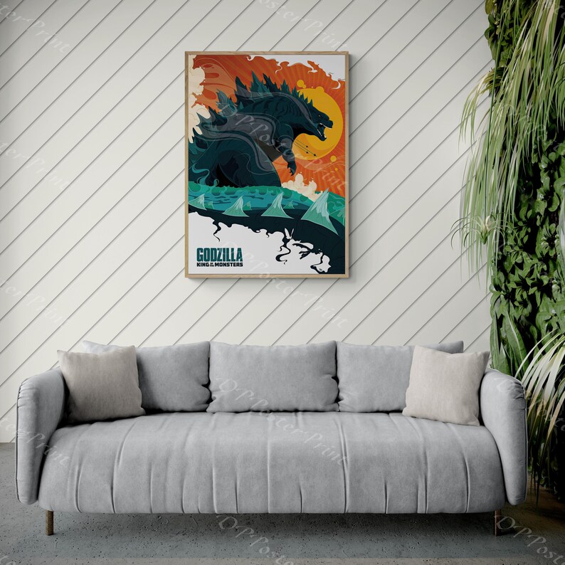 Godzilla Poster, Godzilla Art, Godzilla Decor, Download Poster, Digital ...