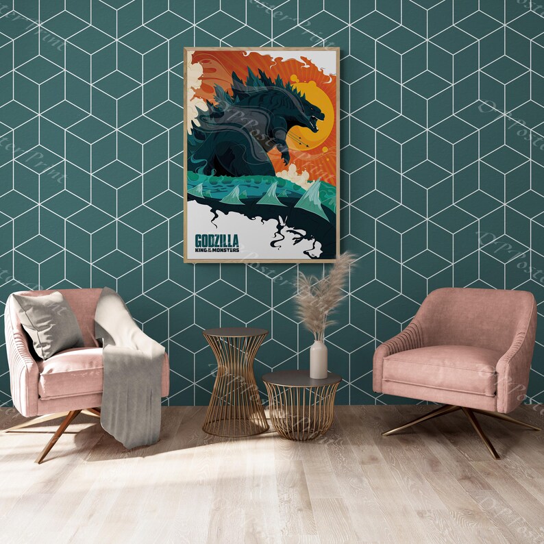 Godzilla Poster, Godzilla Art, Godzilla Decor, Download Poster, Digital ...