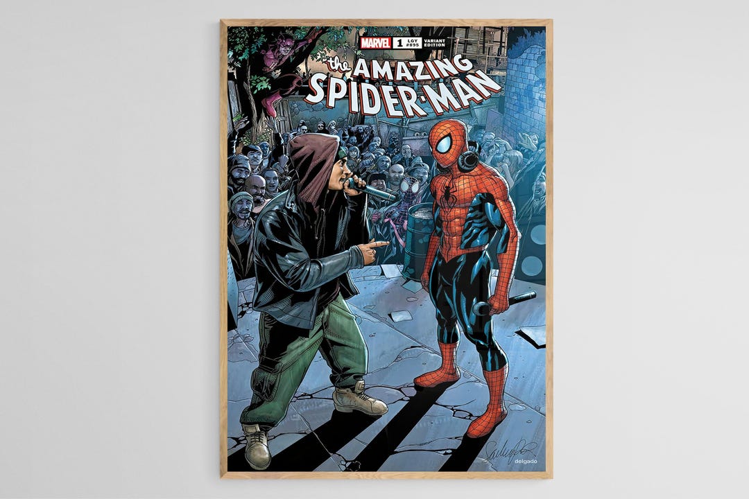 Eminem VS Spider Man Poster, Eminem VS Spider Man Print, Spider Man ...