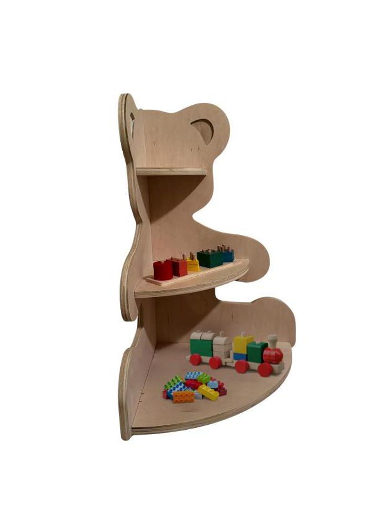 Maple Plywood Teddy Bear Corner Shelf | Kids Montessori Room - Etsy