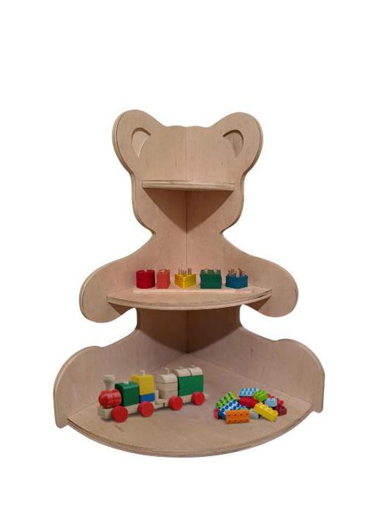 Maple Plywood Teddy Bear Corner Shelf | Kids Montessori Room - Etsy