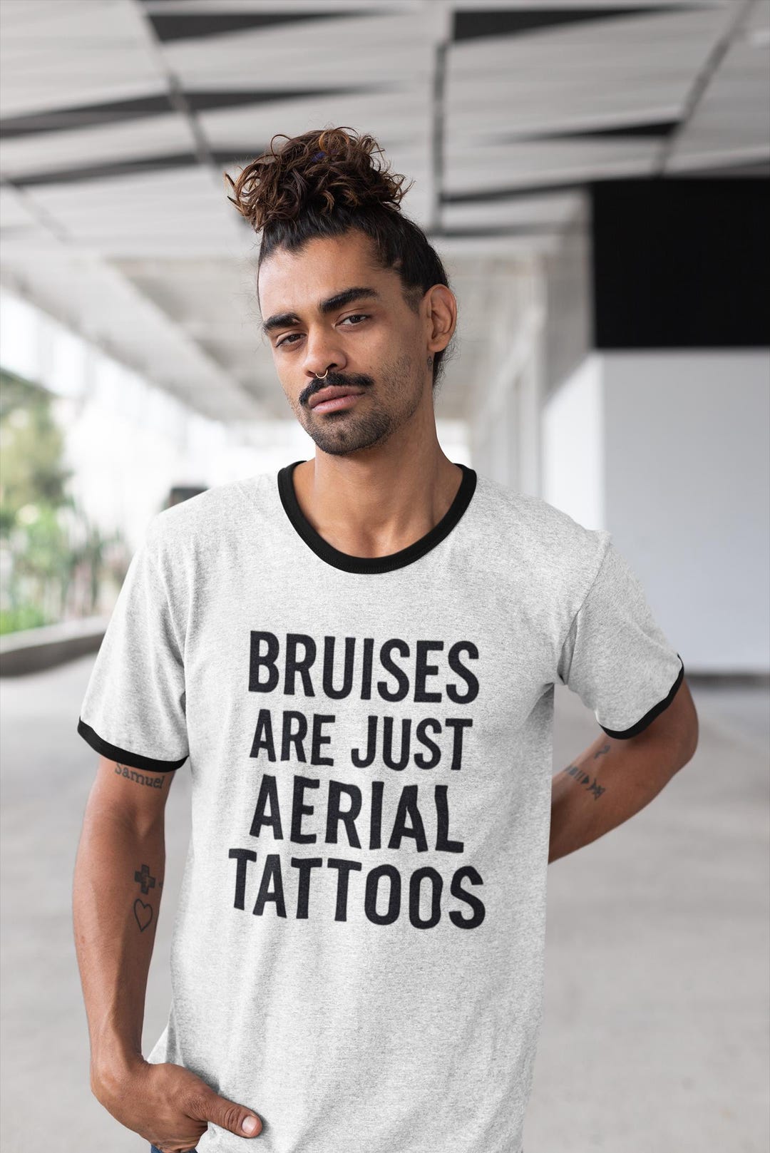 T-shirt Bruises Are Just Aerial Tattoos Retro | Contrast Trim Circus ...
