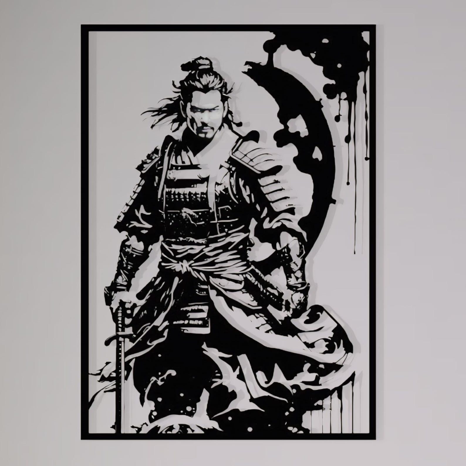 Samurai, Samurai Wooden Wall Decor, Samurai Wooden Wall Art, Samurai ...