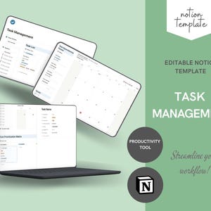Task Management Notion Template - Stay Organized & Boost Productivity, Workflow, Simple Planner ...