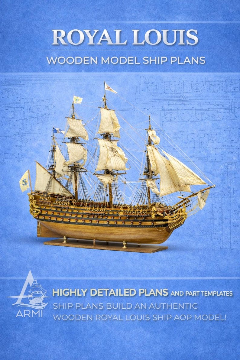 Royal Louis Wooden Ship Model Plans, 1:60 Scale (instant Download) - Etsy