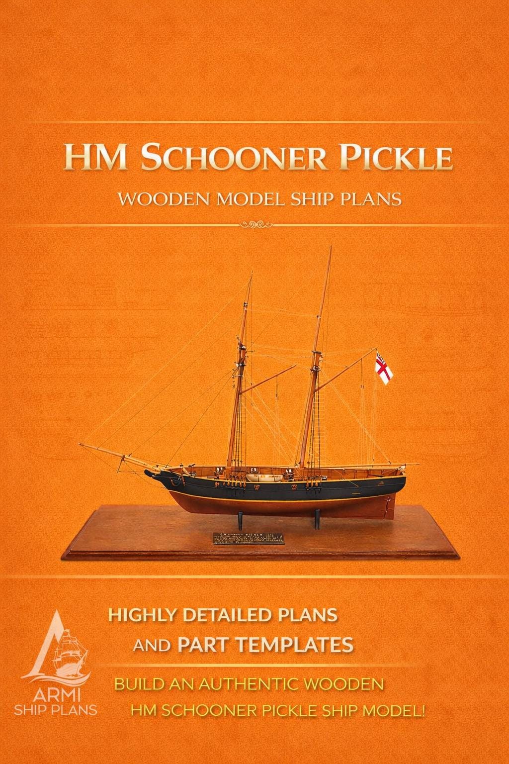 HM Schooner Pickle Wooden Ship Model Plans, 1:60 Scale (instant ...