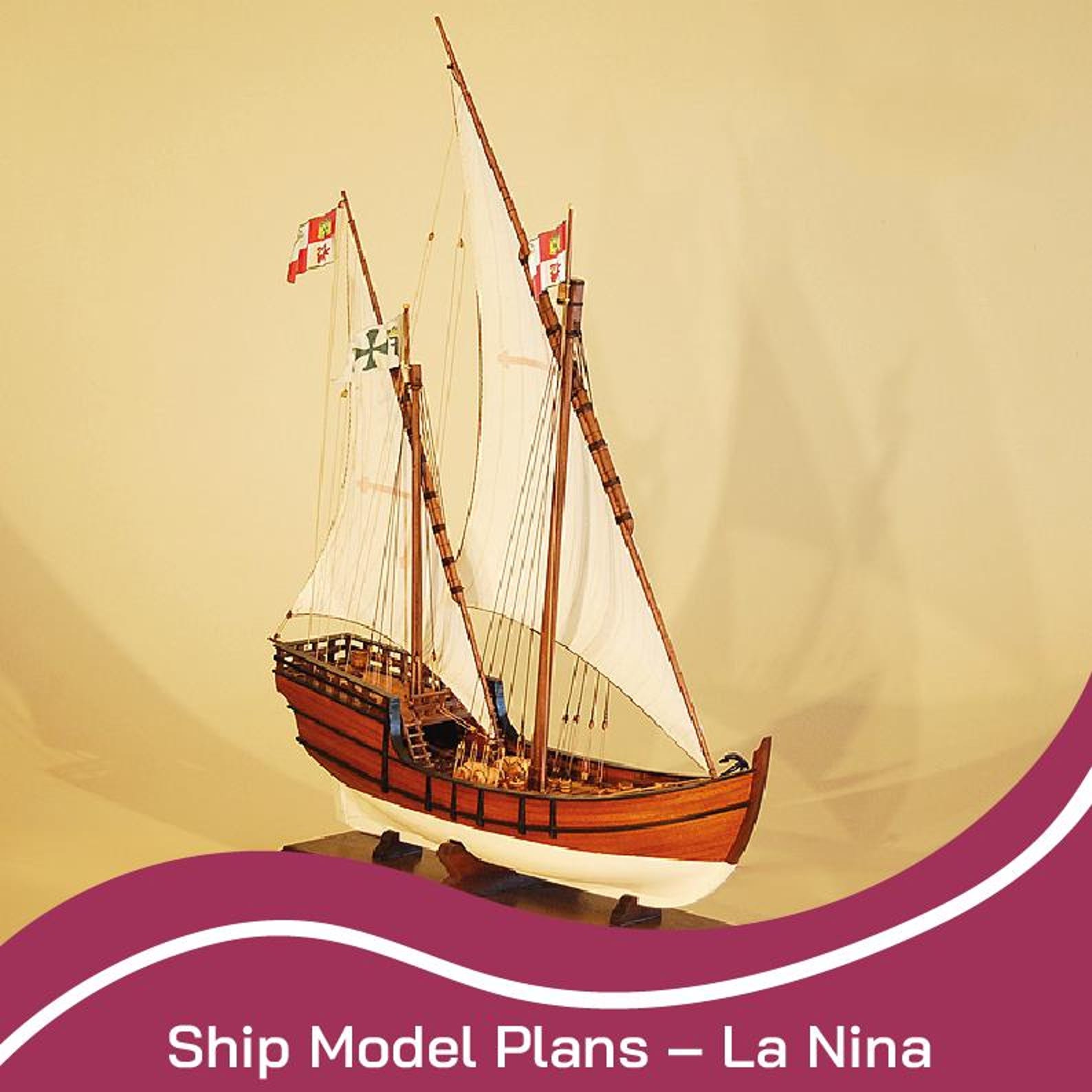 La Nina Wooden Ship Model Draft Plans 4 Tif Files Numbered Expression ...