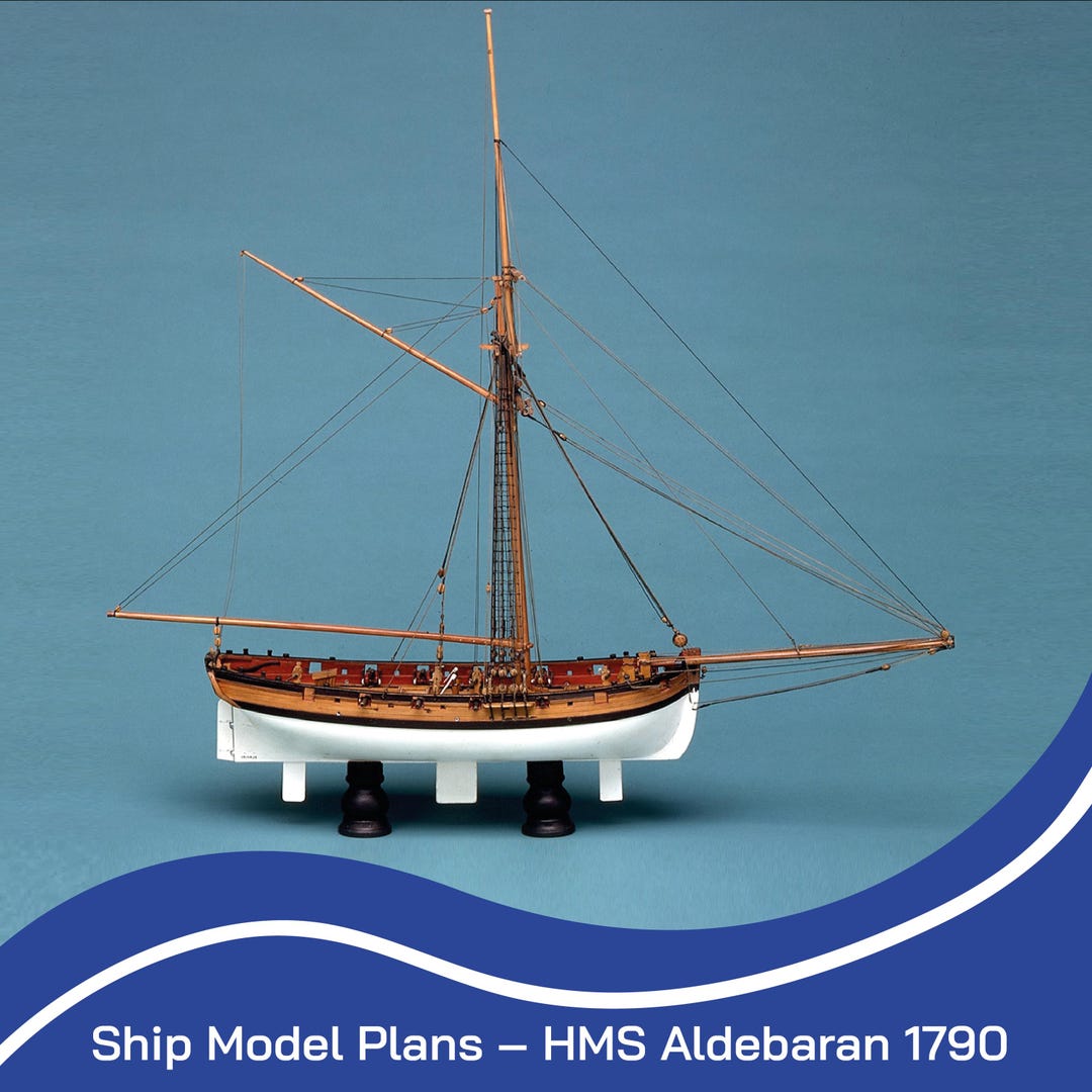 HMS Aldebaran 1790 Wooden Ship Model Draft Plans | 3 Tif Files ...
