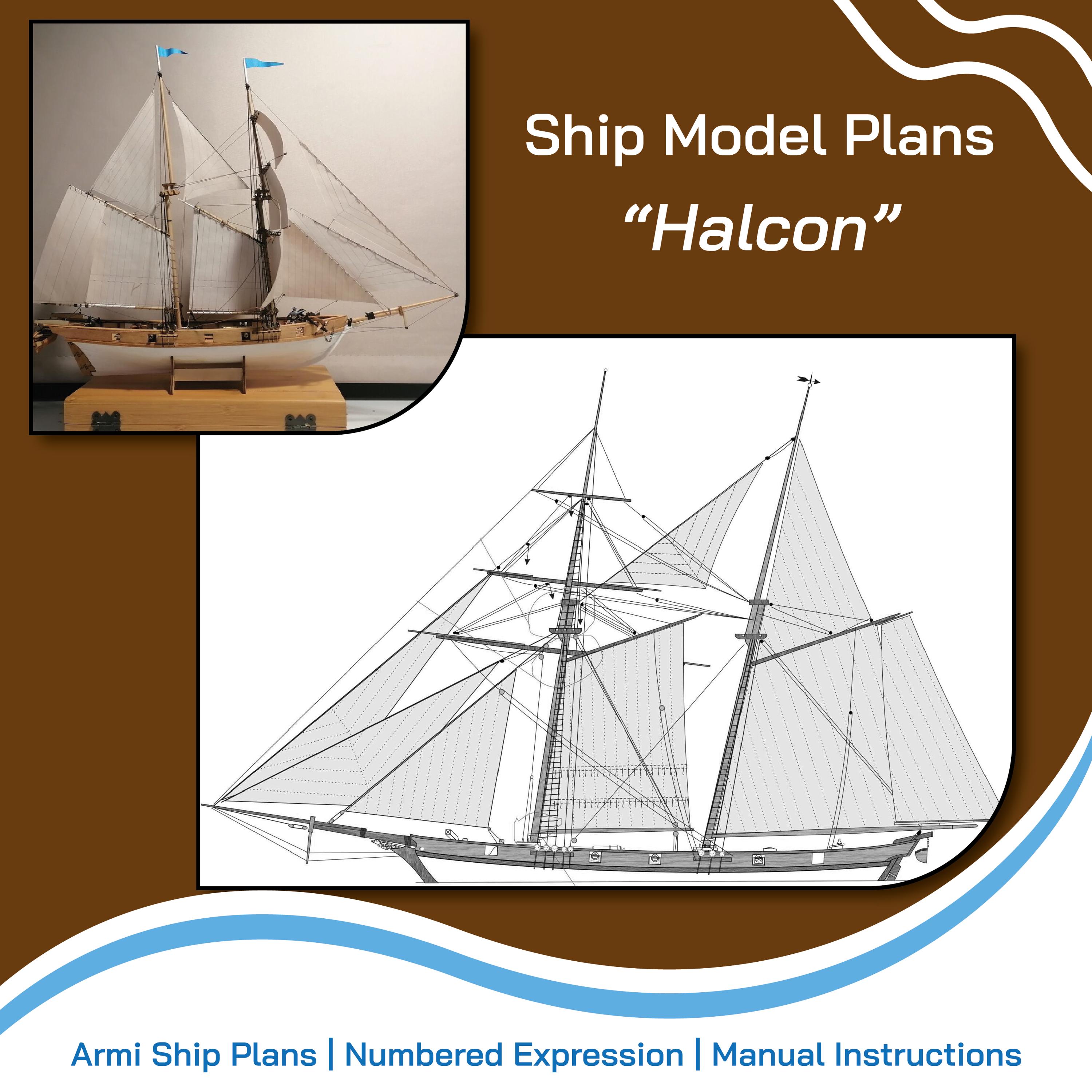 Halcon Wooden Ship Model Plans, 1:60 Scale Blueprint (digital Download ...