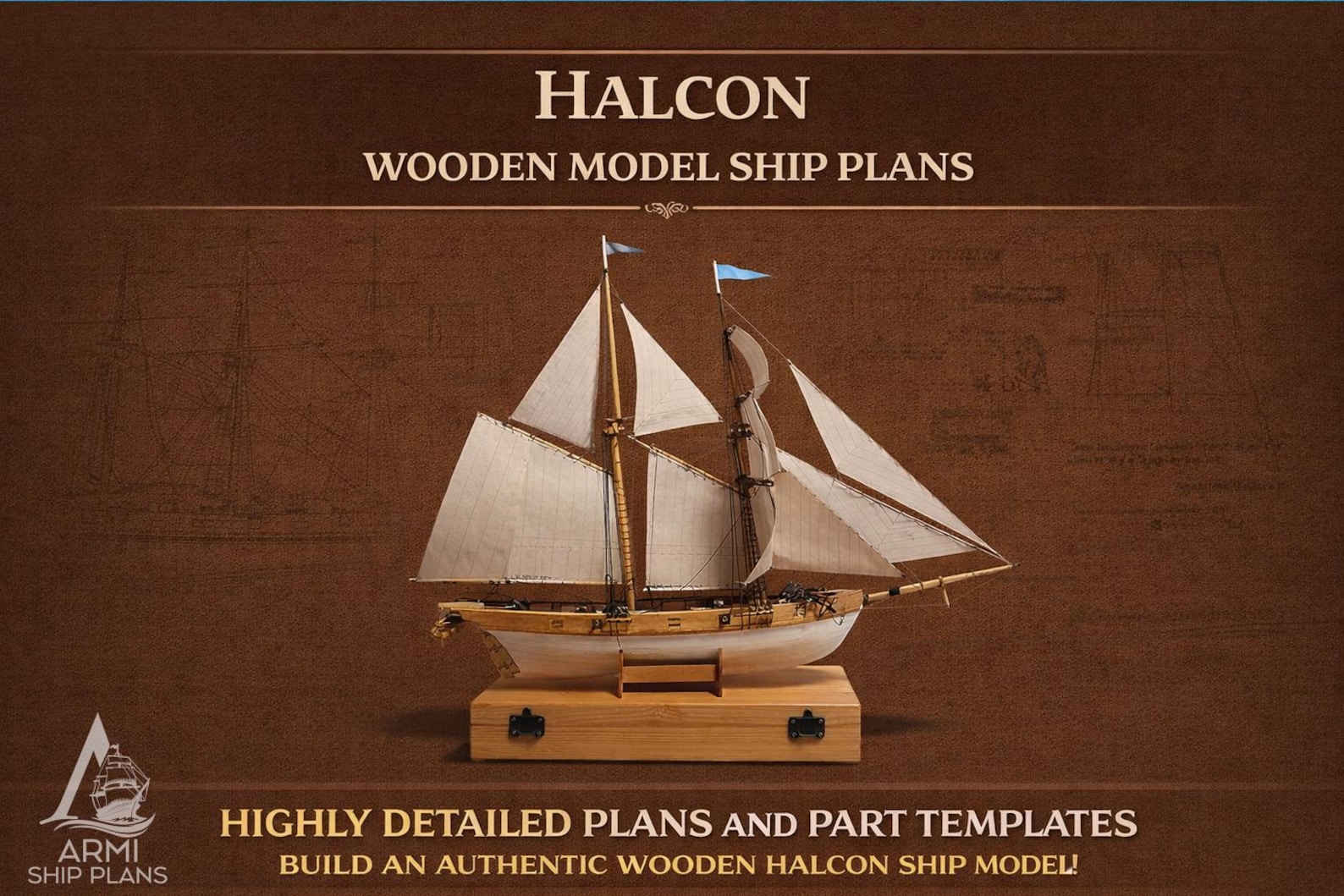 Halcon Wooden Ship Model Plans, 1:60 Scale Blueprint (digital Download ...