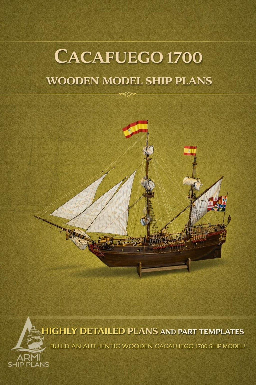 Cacafuego 1700 Wooden Ship Model Plans, 1:60 Scale (instant Download ...