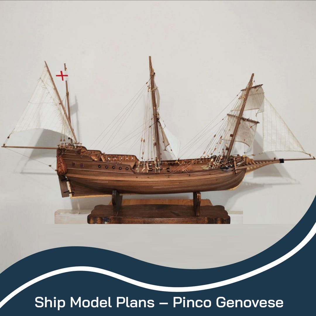 Pinco Genovese Wooden Ship Model Draft Plans | 4 Tif Files | Numbered ...