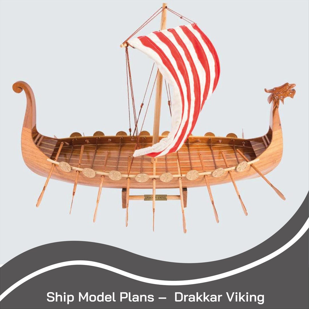 Drakkar Viking Ship Model Assembly Plans: High-resolution (digital ...