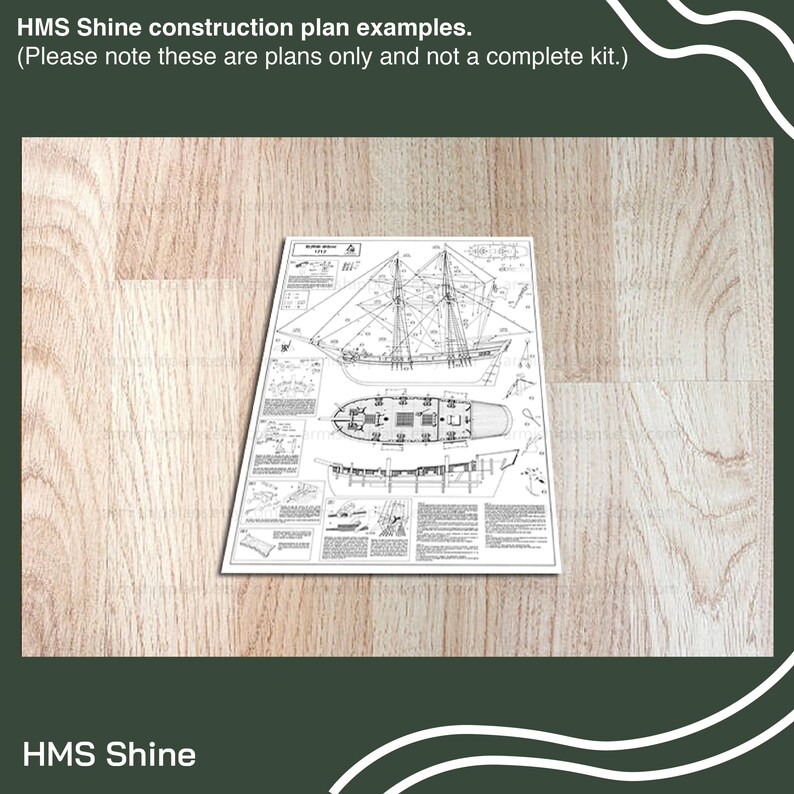 HMS Shine Wooden Ship Model Assembly Plans (digital Download) - Etsy
