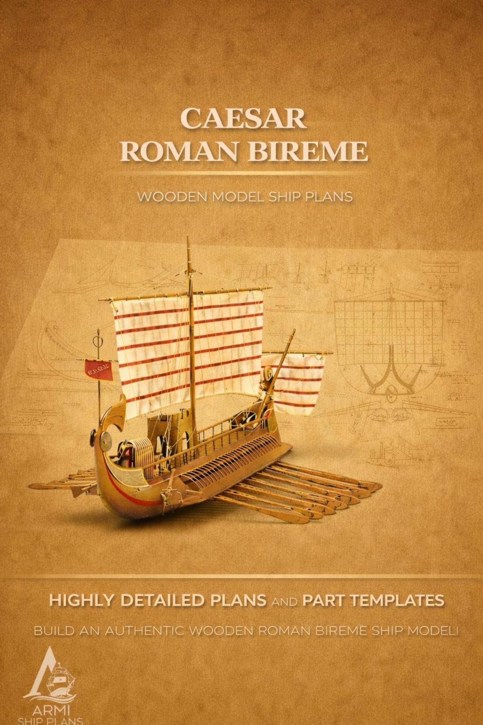 Caesar Roman Bireme Wooden Ship Model Plans (digital Download) - Etsy