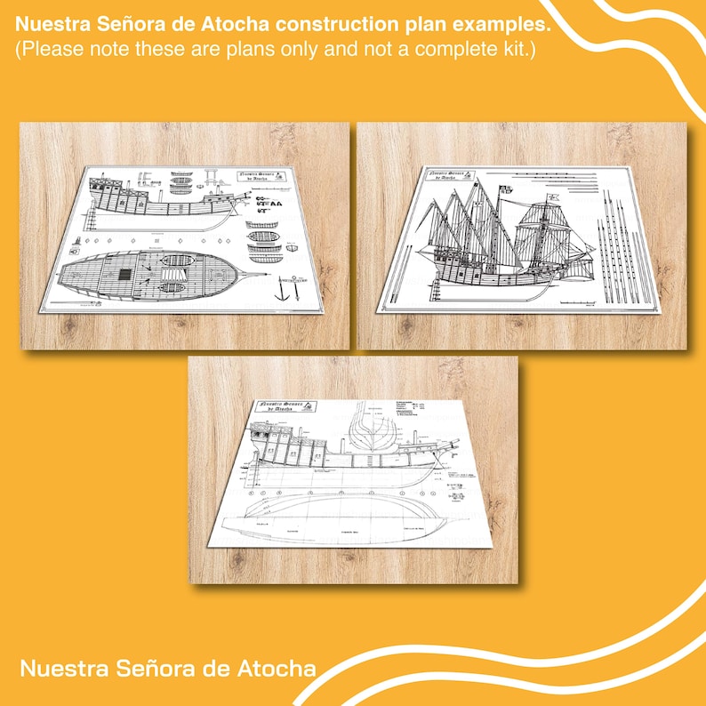 Nuestra Senora De Atocha Wooden Ship Model Plans, 1:60 Scale (digital ...