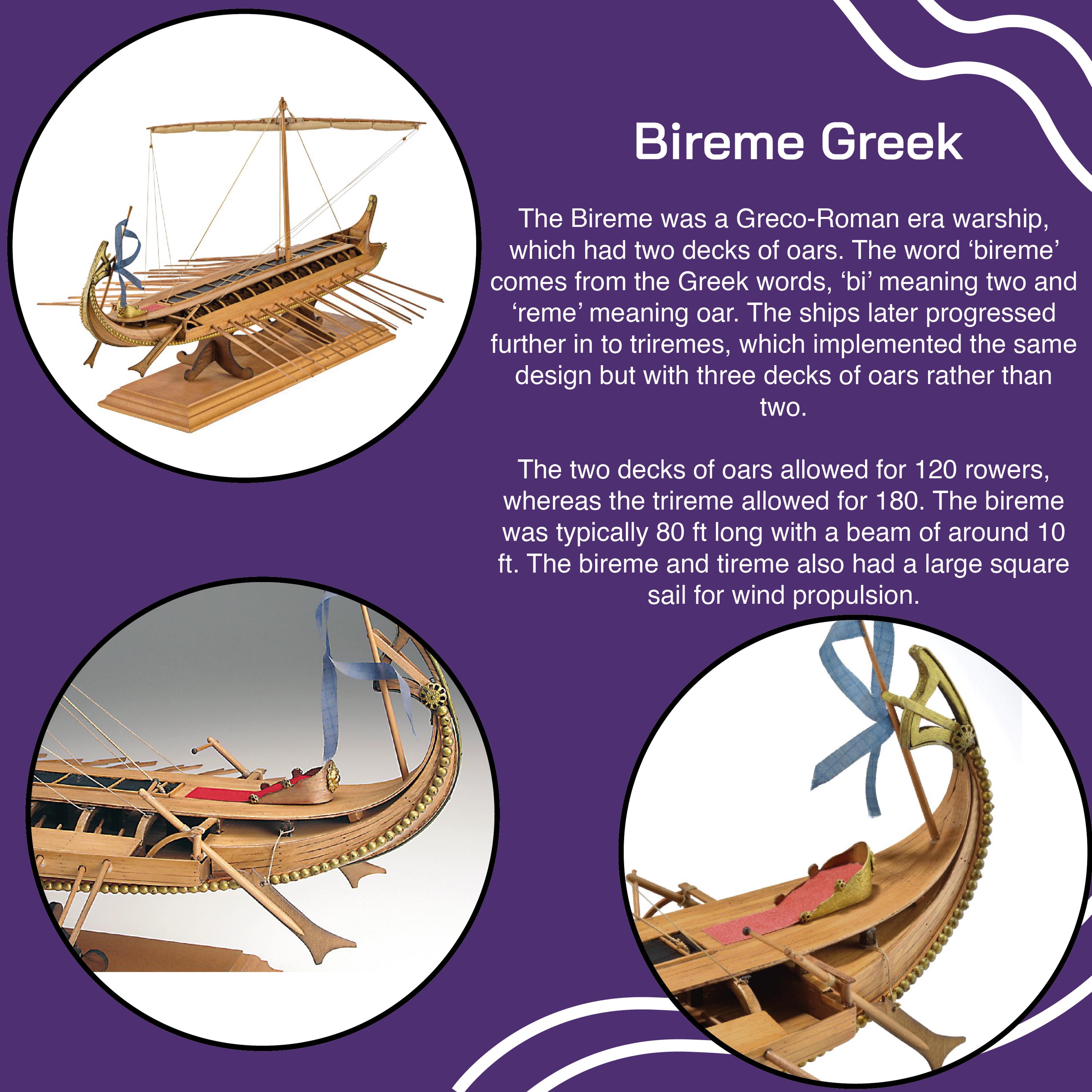 Bireme Greek Wooden Ship Model Plans, 1:60 Scale (PDF-TIF Download) - Etsy