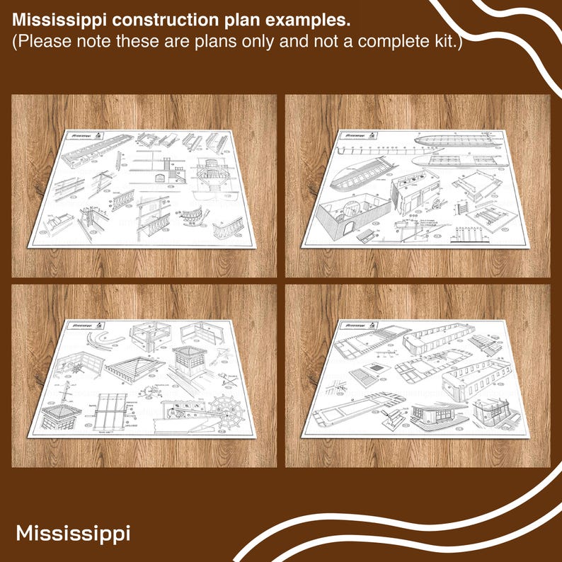 Mississippi Wooden Ship Model Draft Plans | 10 Tif Files | Numbered ...