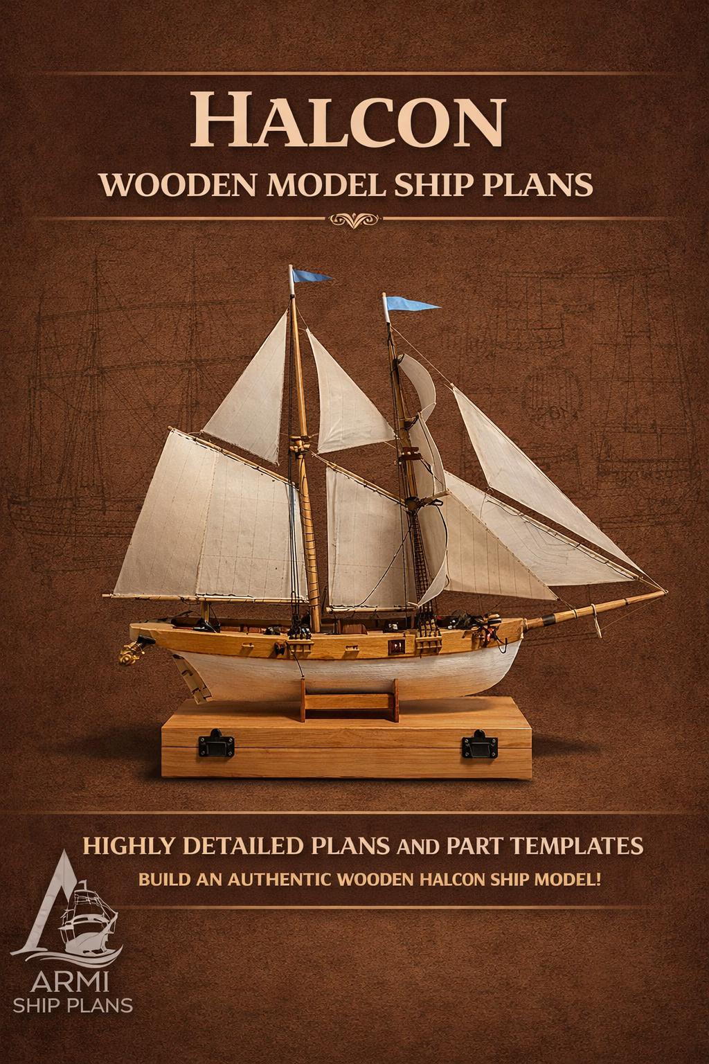 Halcon Wooden Ship Model Plans, 1:60 Scale Blueprint (digital Download ...