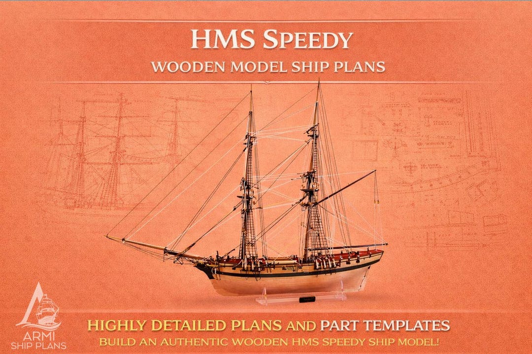 HMS Speedy Wooden Ship Model Plans, 1:60 Scale (digital Download, Laser ...