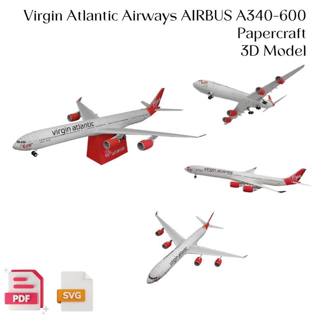 Virgin Atlantic Airways Airbus 3D Model PDF Digital Download 3D ...
