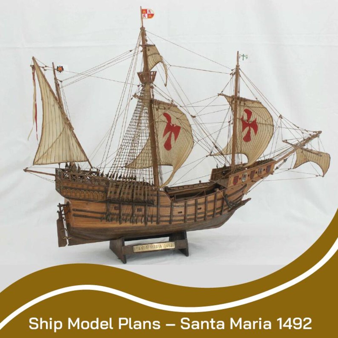 Santa Maria 1492 Wooden Ship Model Draft Plans 25 Tif Files Numbered ...