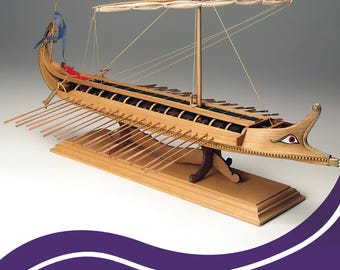 Caesar Roman Bireme Wooden Ship Model Draft Plans | 2 Tif Files ...
