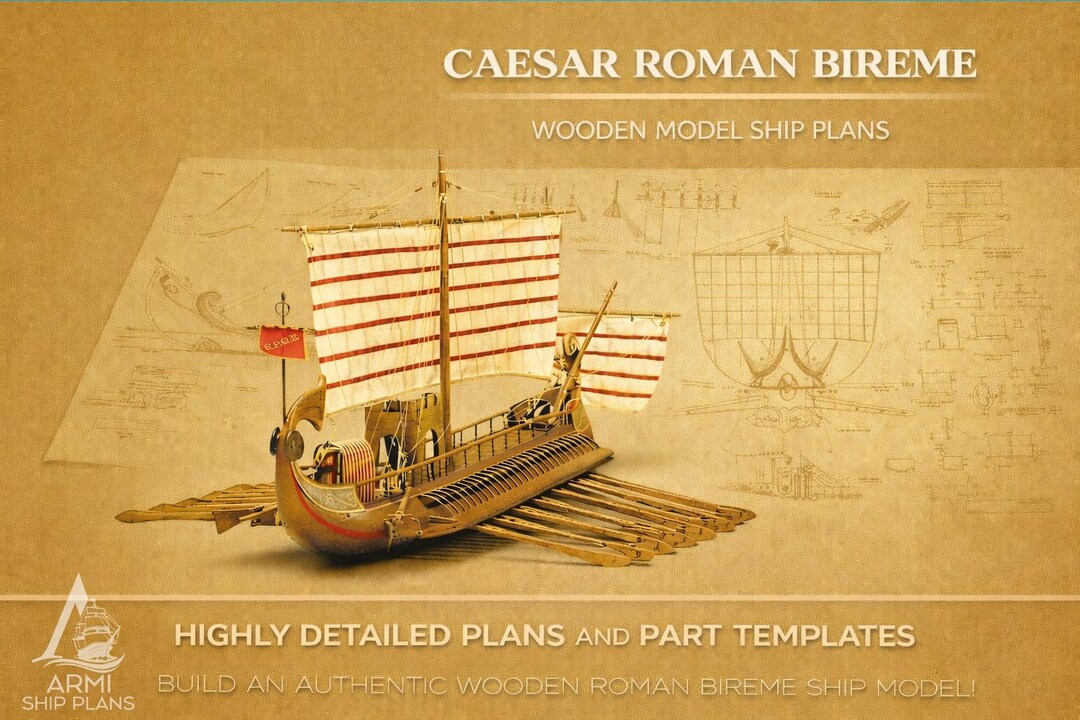 Caesar Roman Bireme Wooden Ship Model Plans (digital Download) - Etsy