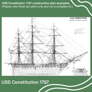 USS Constitution 1797 Wooden Ship Model Draft Plans 22 Tif Files ...