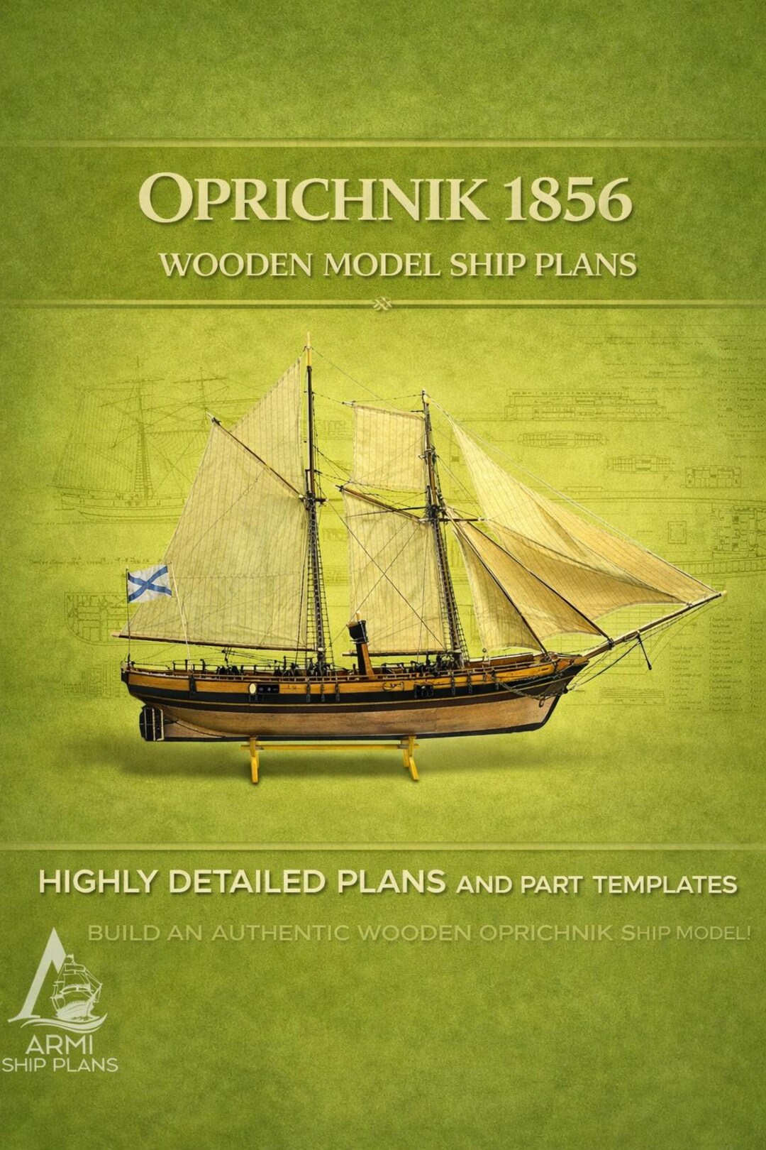 Oprichnik 1856 Wooden Ship Model Plans, 1:60 Scale (digital Download ...
